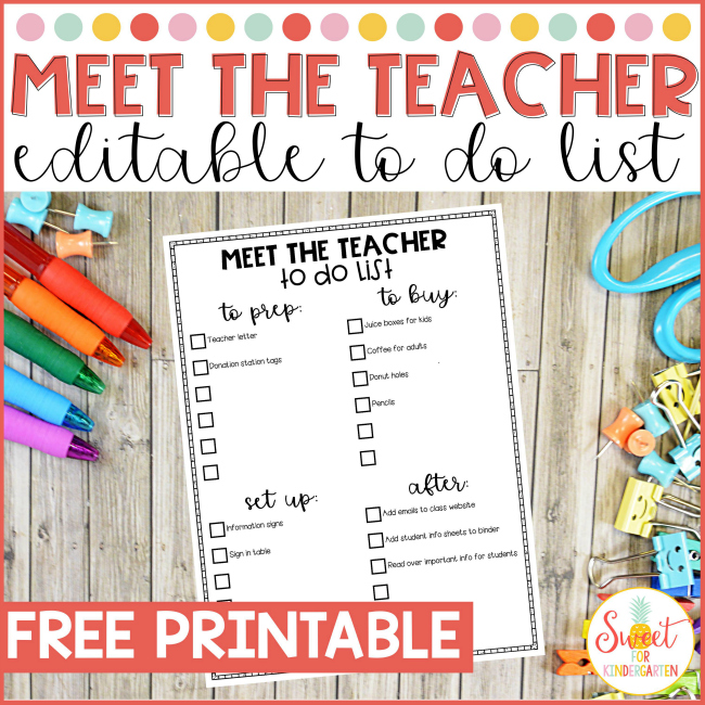 How to Run a Successful Meet the Teacher Event | Sweet for Kindergarten