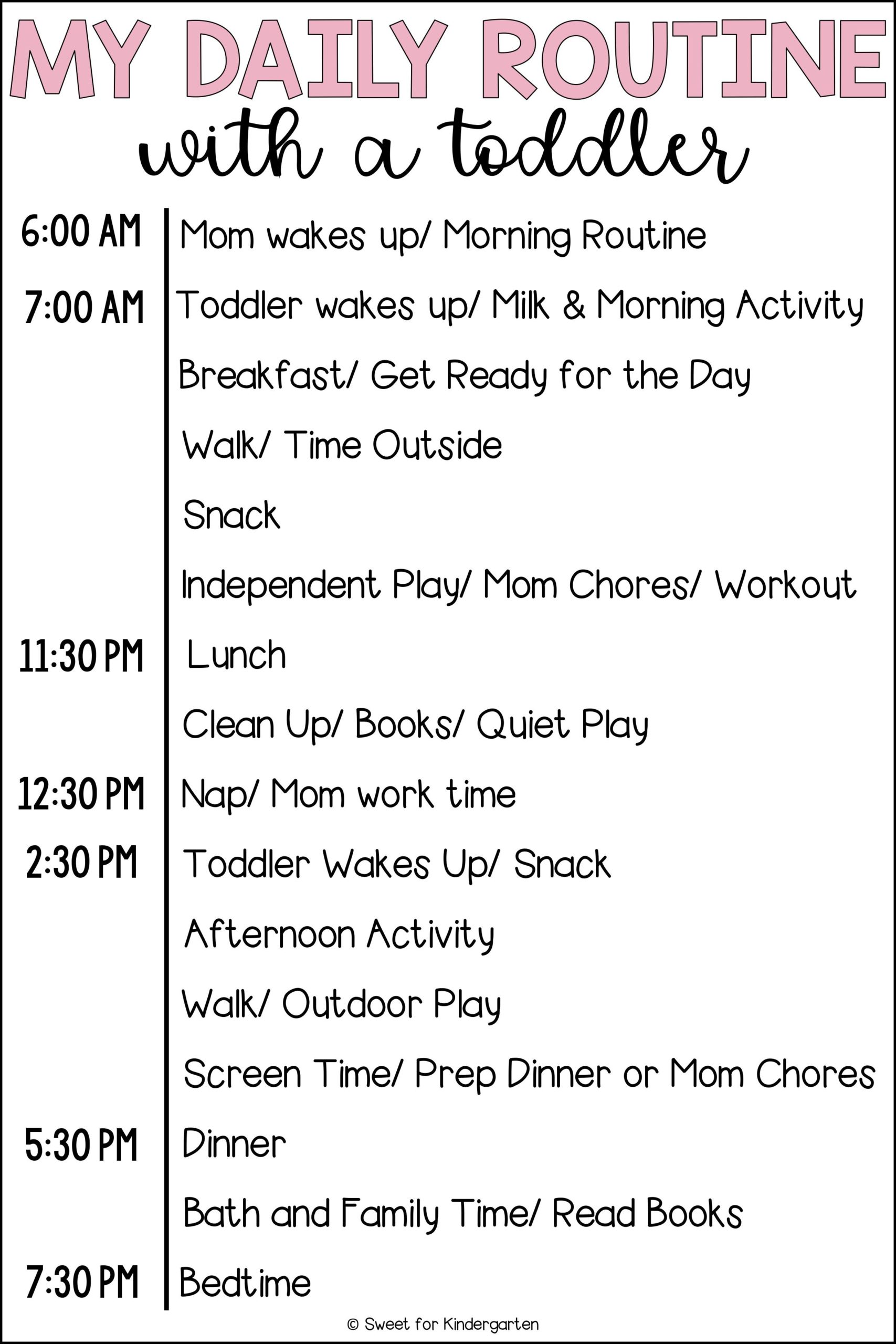 My Daily Routine with a Toddler | Sweet for Kindergarten