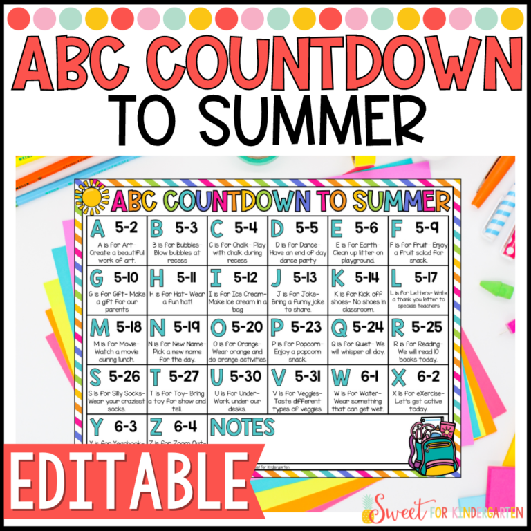 How to Plan an Easy ABC Countdown to Summer for Kindergarten | Sweet ...