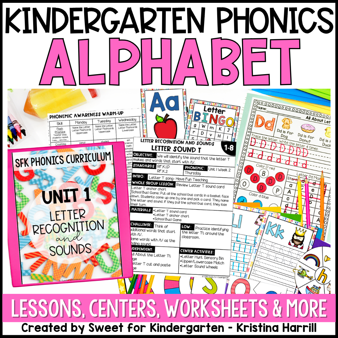 Letter Recognition and Sounds Phonics Unit | Pre-K Kindergarten ...
