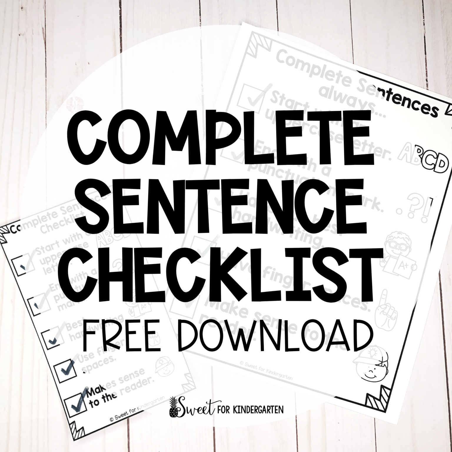 Download a Free Writing Sentences Checklist to Help Kindergarteners ...