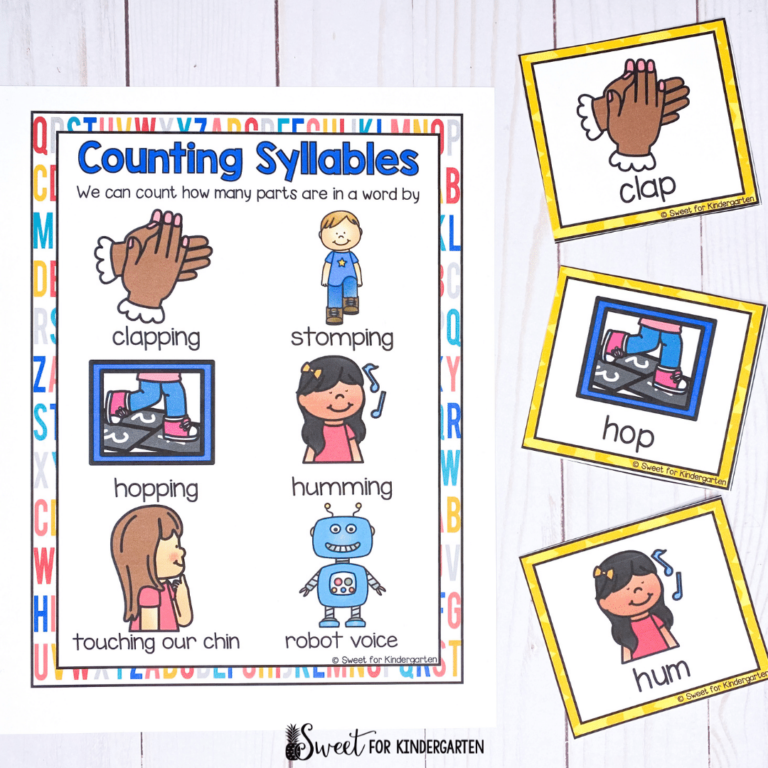 3 Hands-On Syllable Activity Ideas | Sweet for Kindergarten