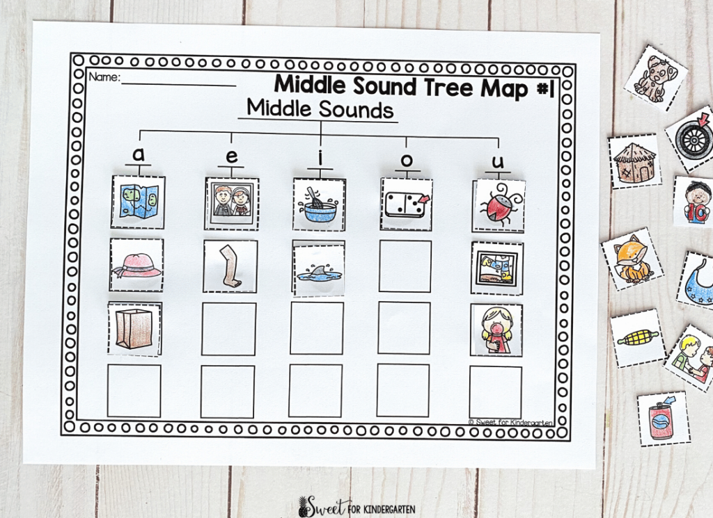 3 Activities to Practice Identifying Middle Sounds | Sweet for Kindergarten