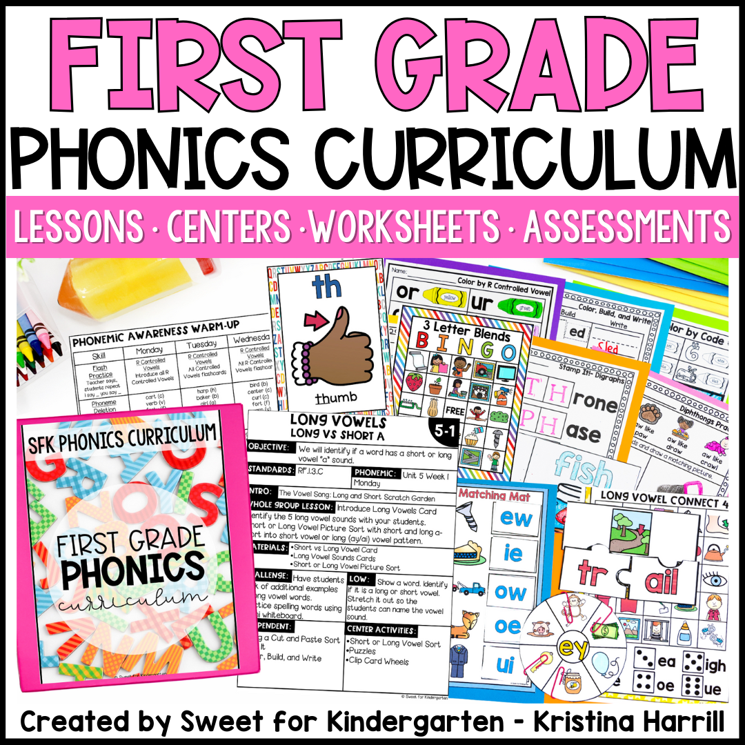 First Grade Phonics Curriculum Bundle | Phonics Lessons Worksheets and ...