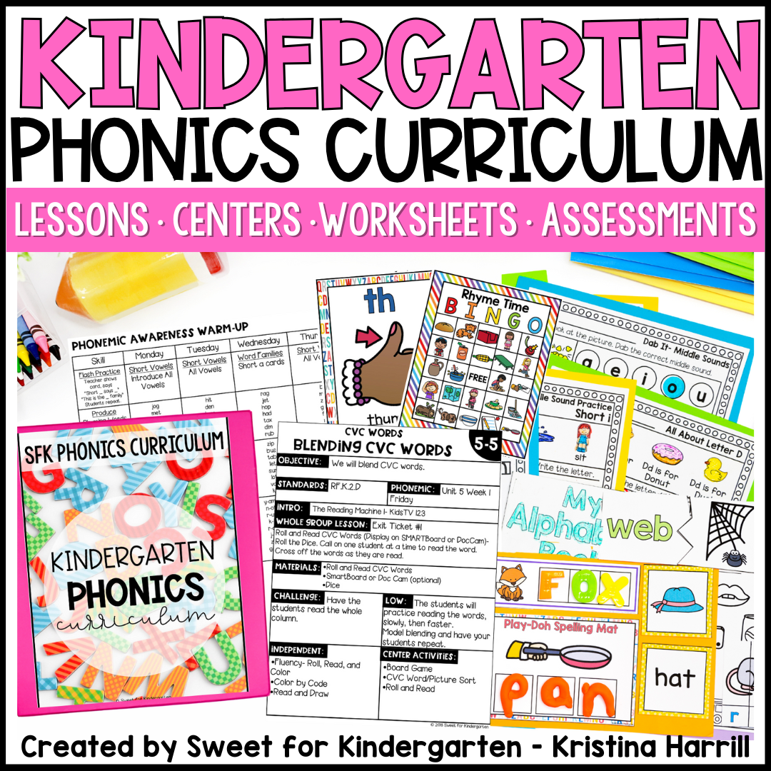 Kindergarten Phonics Curriculum Bundle | Lessons and Activities for the ...