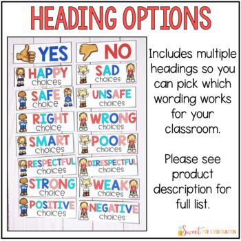 Good vs Bad Choices Behavior Picture Sort | First Day Activity | Sweet ...