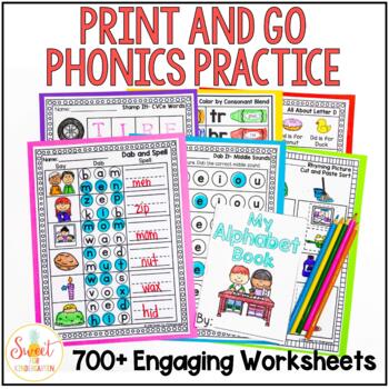 Kindergarten Phonics Worksheets for the Year Bundle | Sweet for ...