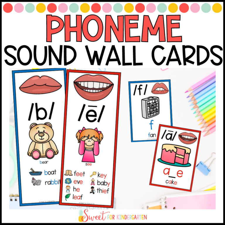 Phoneme Sound Wall Cards and Flashcards | Sweet for Kindergarten